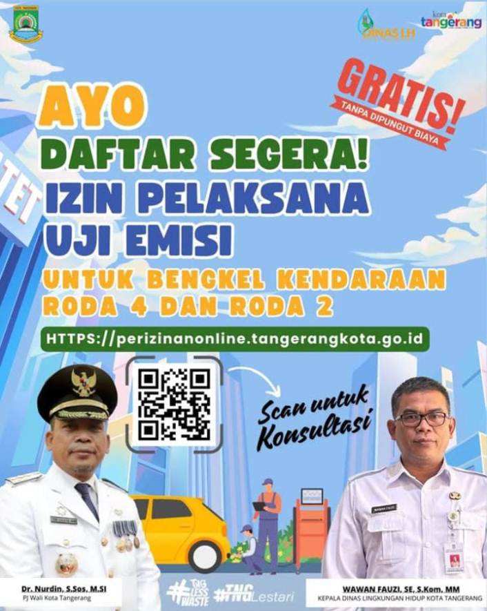 Pemkot Tangerang Buka Pendaftaran Gratis Izin Pelaksanaan Uji Emisi ...